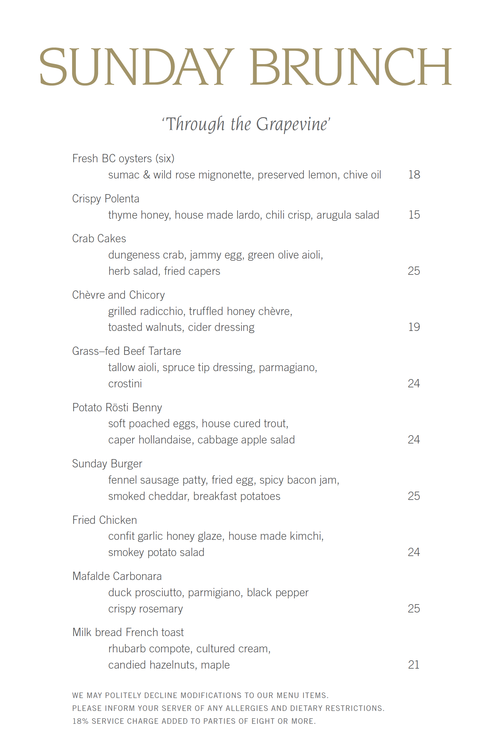 Menus - Poplar Grove Winery